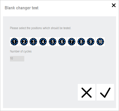 Testing the blank changer