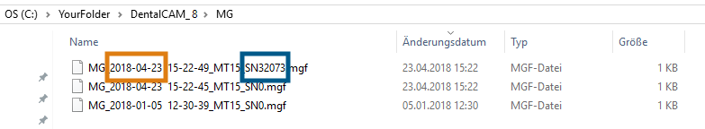 Backing up the machine geometry data